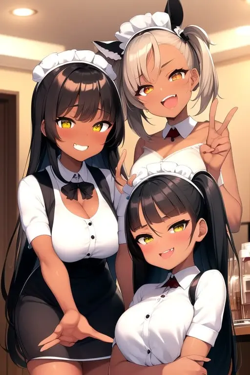 Hanako, Hina & Himari... Your 3 Gyaru maids - NSFW Character AI Chat | AI Girlfriend | Rolemantic AI